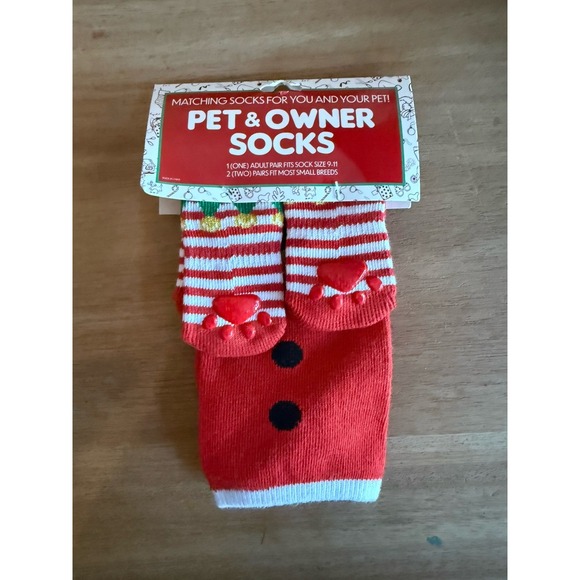 Dog | Pet Owner Matching Holiday Socks Set Santa Suit Design Adult Sz ...